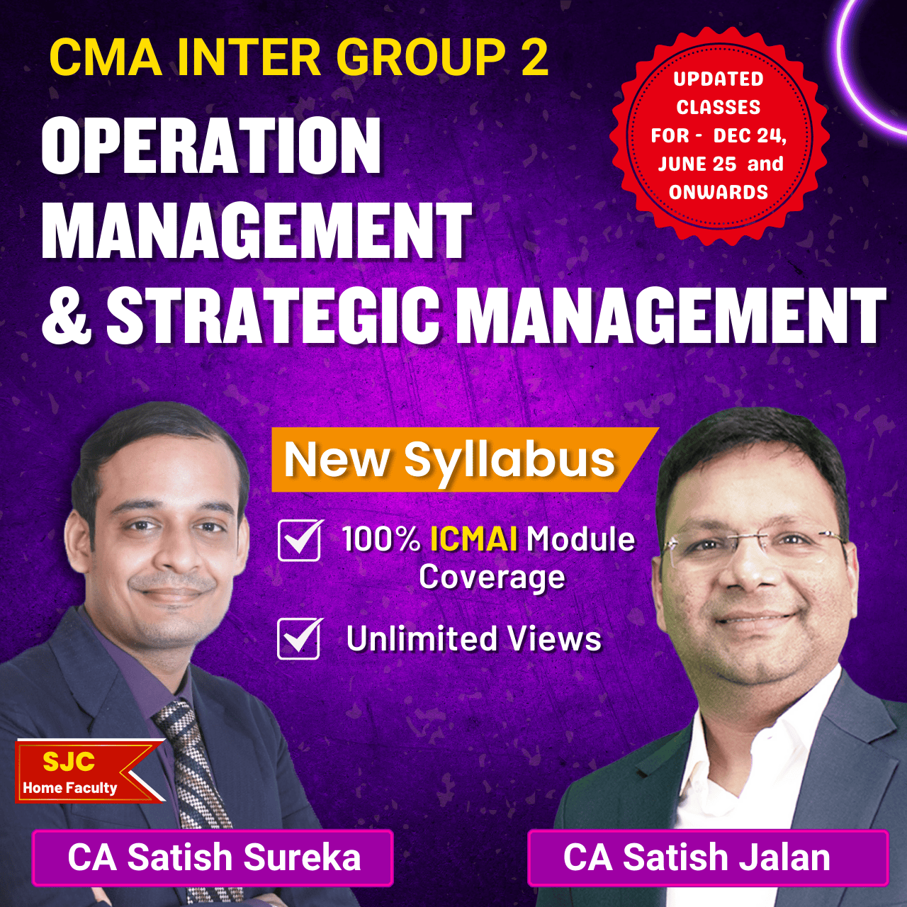 CMA Inter OM & SM Combo Classes For Dec 24 Exam