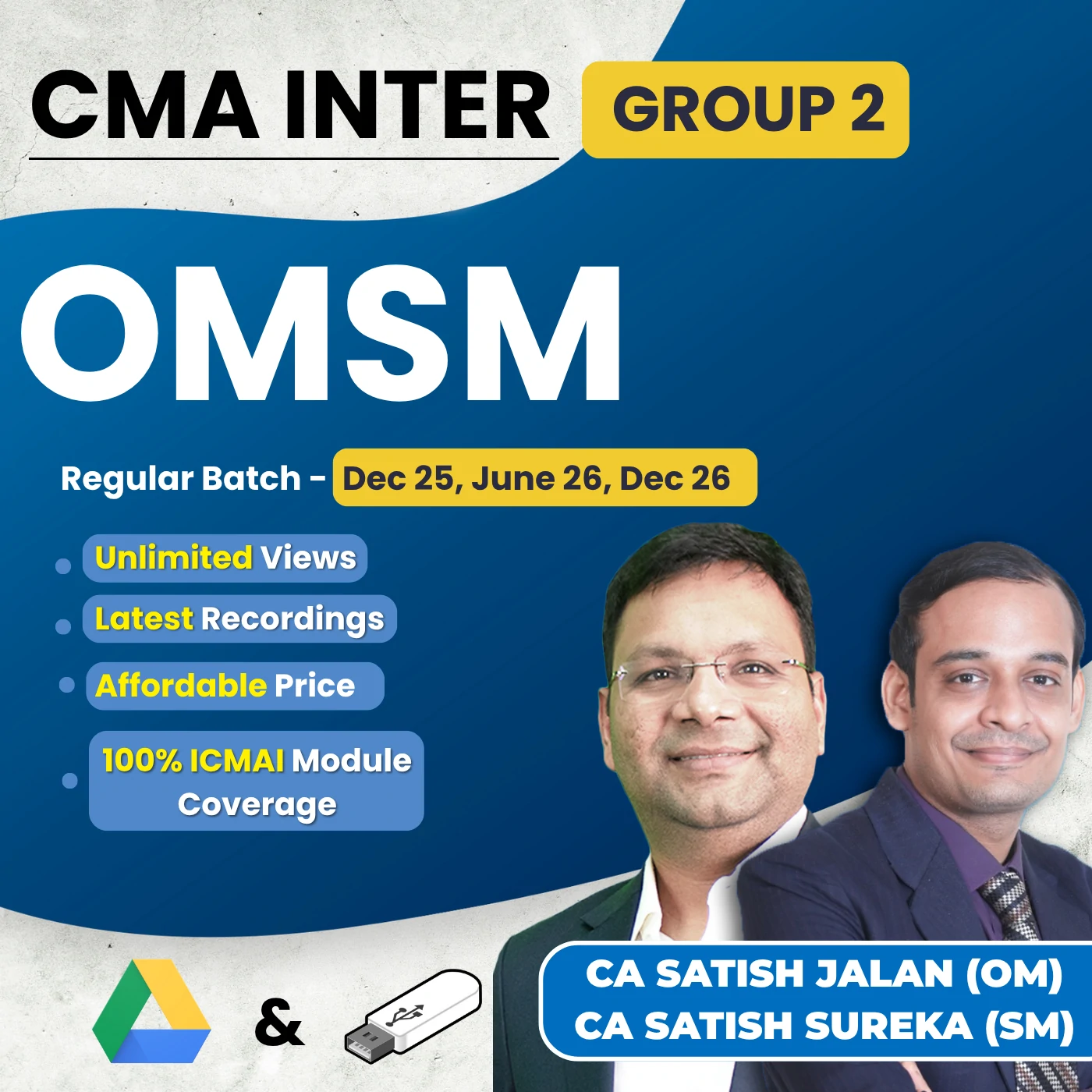 CMA Inter OM & SM Combo Classes For Dec 25 Exam