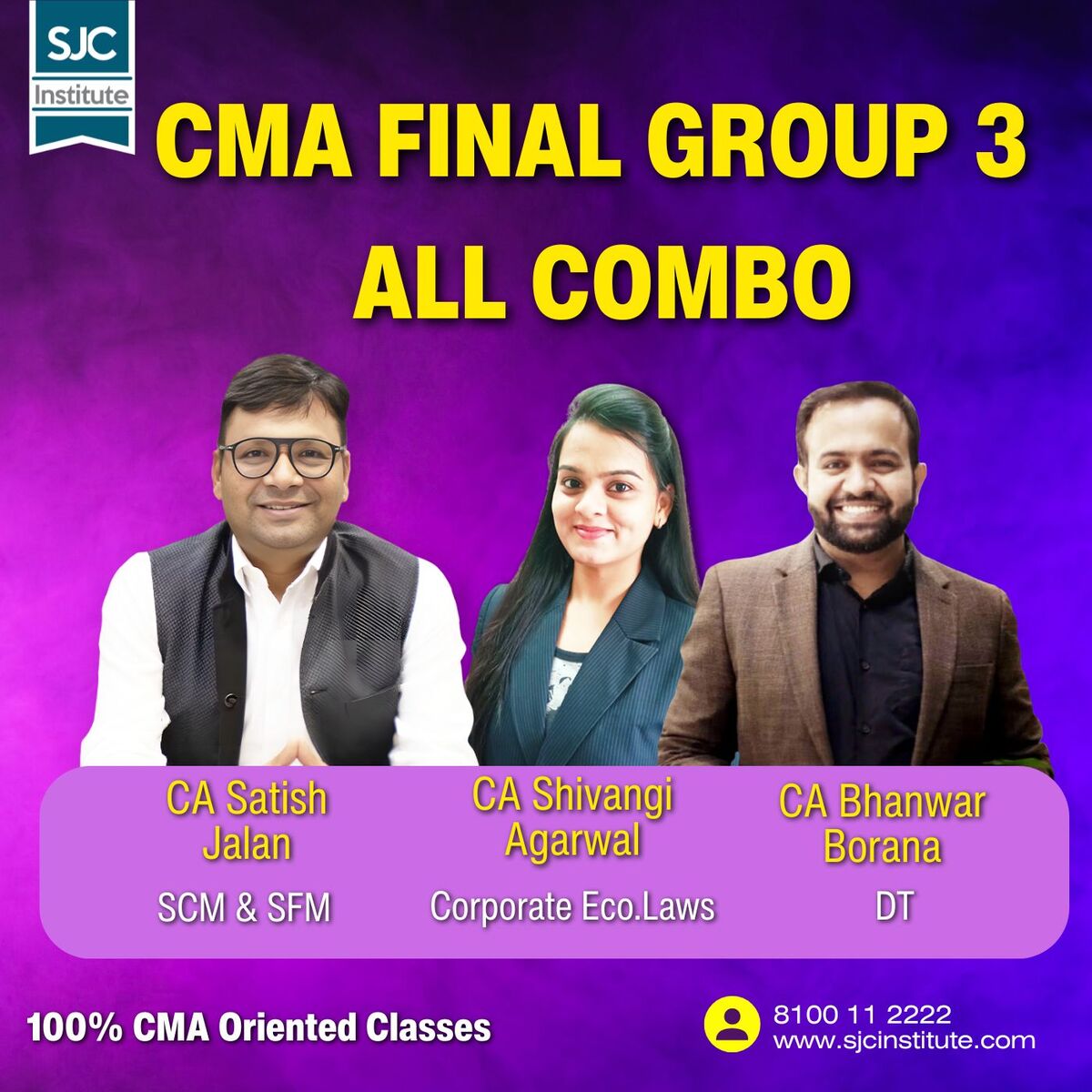 CMA Final Group 3 All Combo By CA Shivangi Agarwal, CA Satish Jalan, CA ...