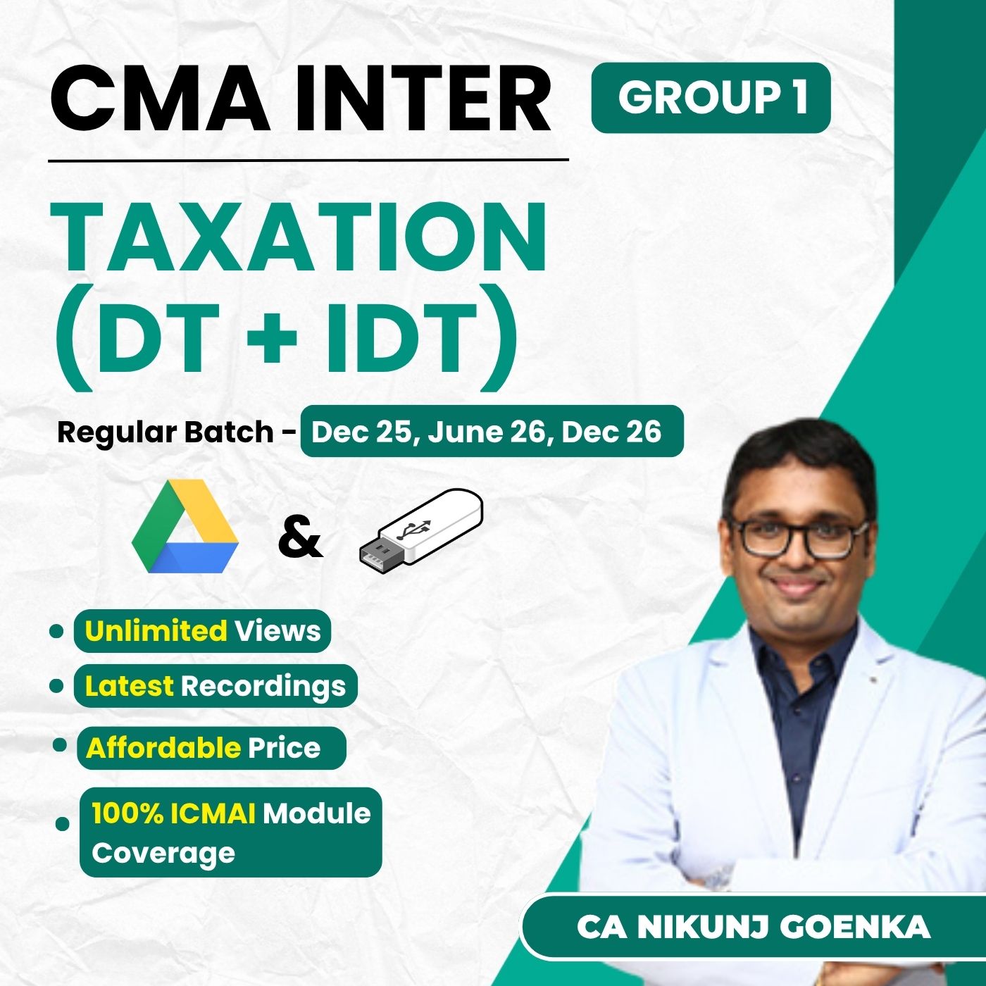 CMA Inter Taxation Class By CA Nikunj Goenka