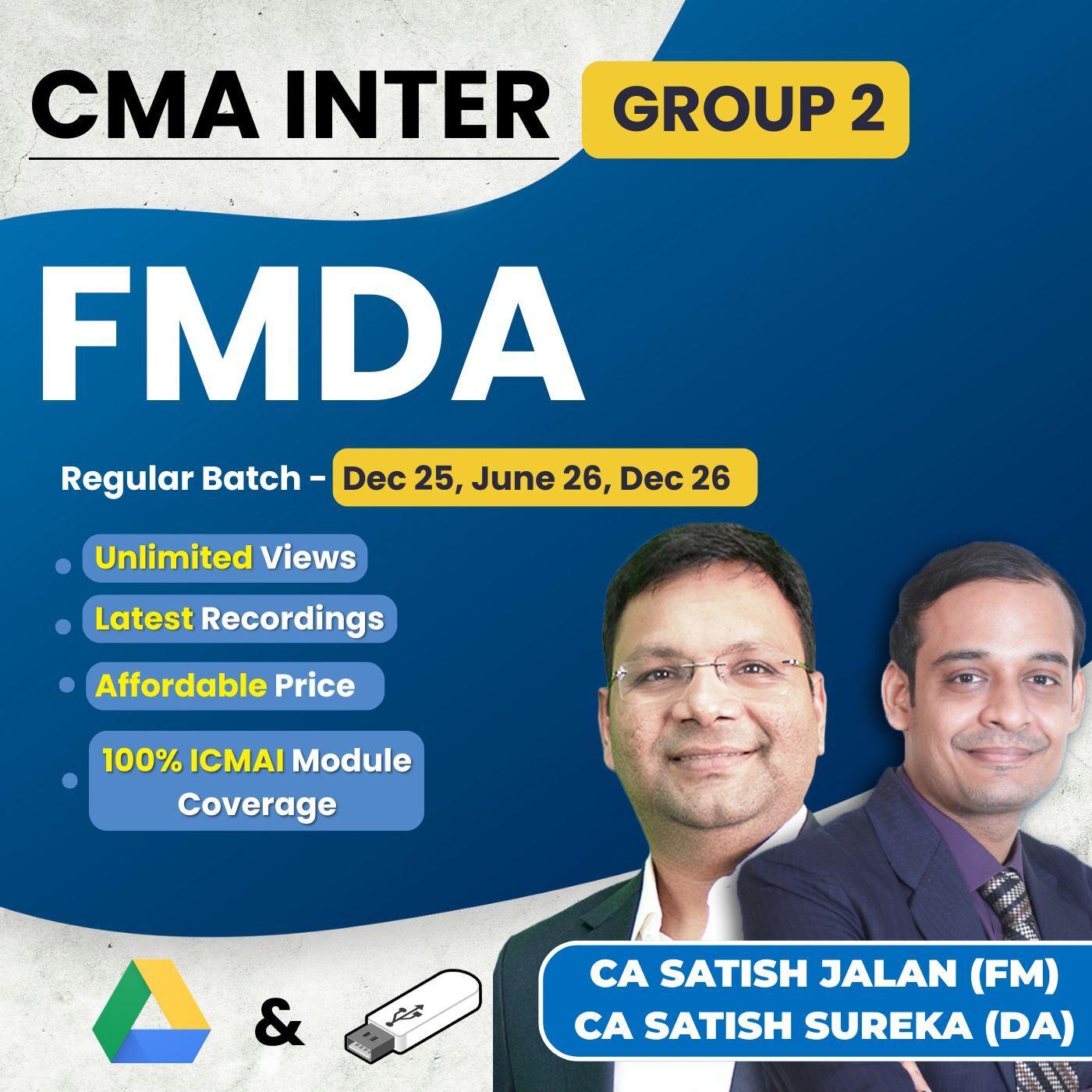 CMA Inter Group 2 DA & FM Combo Classes For Dec 25 Exam