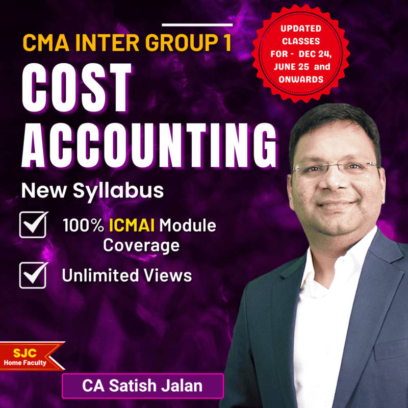 Best CMA Inter Cost Accounting Class By CA Satish Jalan