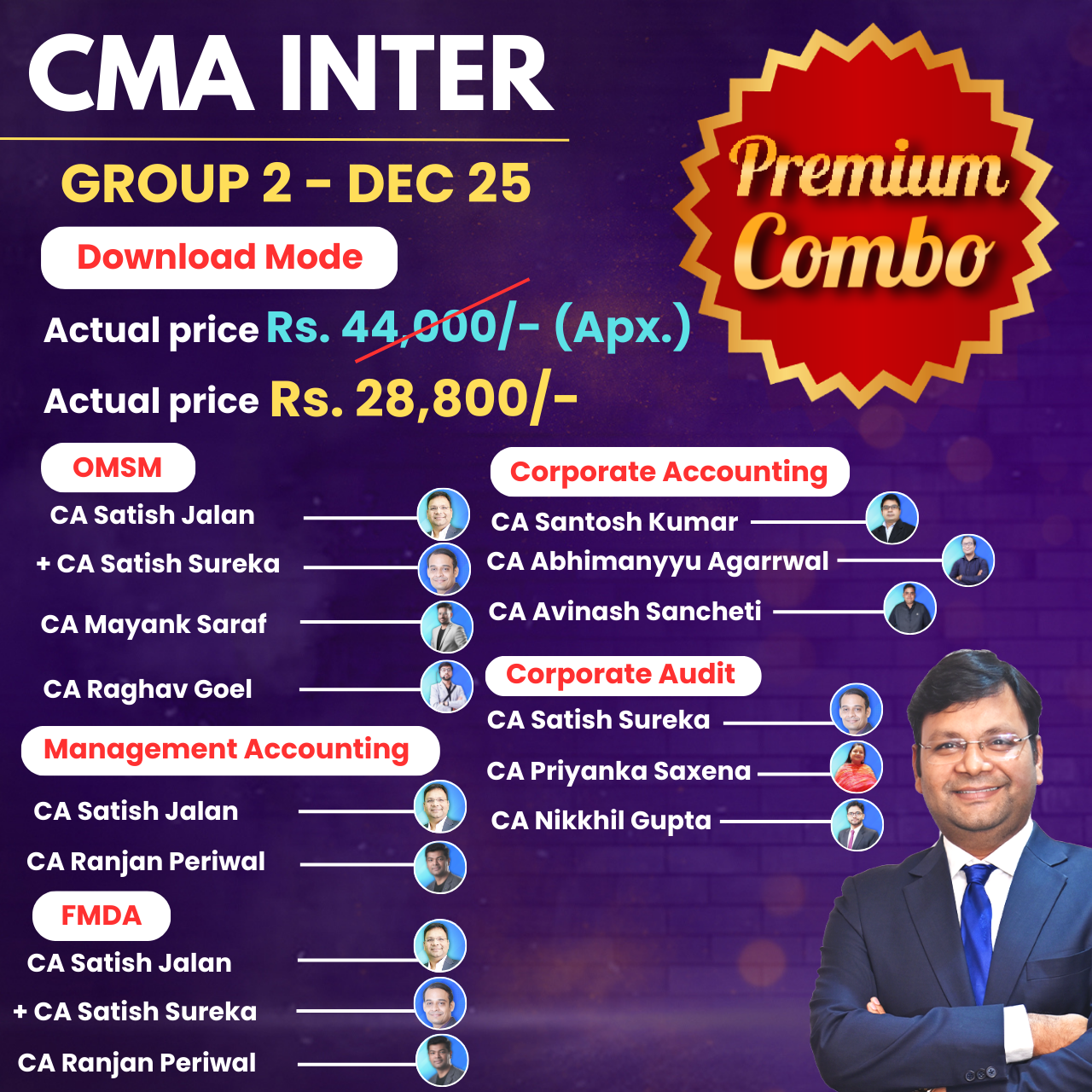 CMA Inter Group 2 Combo Dec 25 - Student Jaise Chahey - Download Mode - Premium